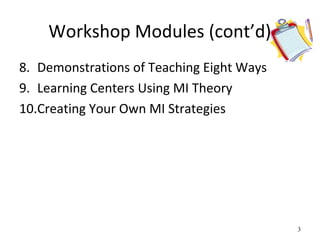 Handouts for Multiple Intelligences in the Classroom Full-Day Workshop ...
