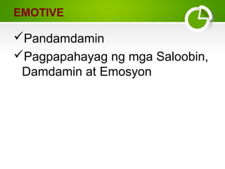 Phatic, Emotive at Expressive na Gamit ng Wika | PPT