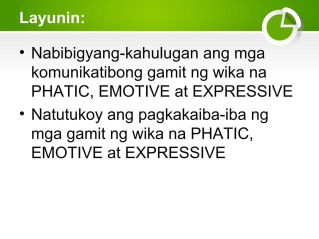 Phatic, Emotive at Expressive na Gamit ng Wika | PPT