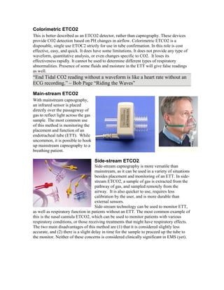 Capnography overview for ems.cole
