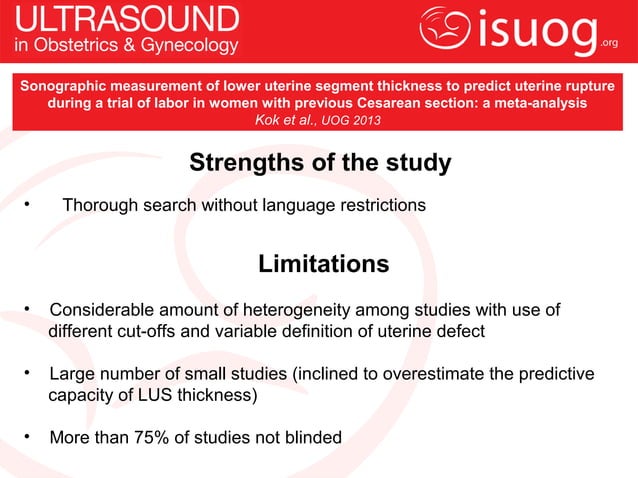 UOG Journal Club: Sonographic measurement of lower uterine segment ...