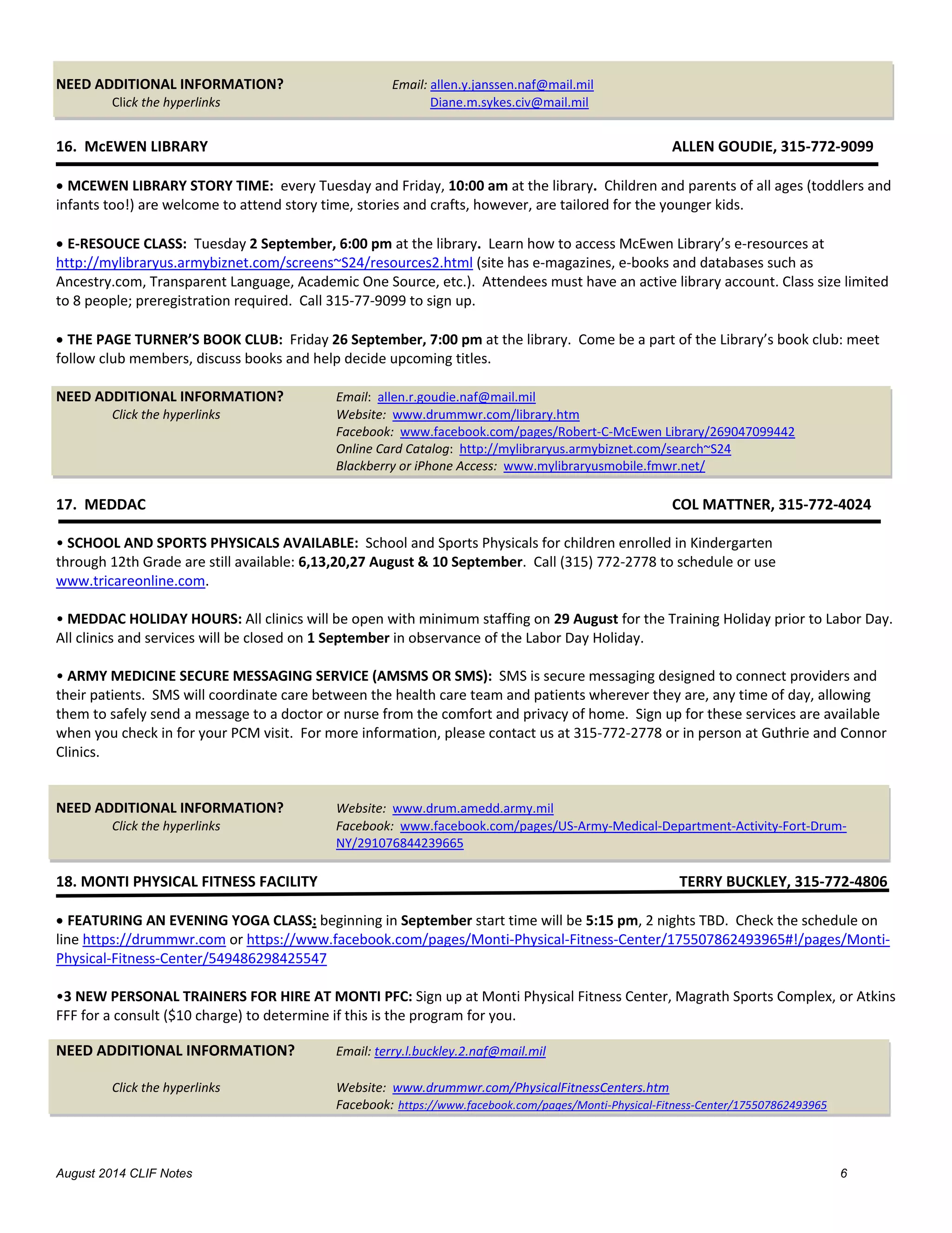 August 2014 clif notes | PDF