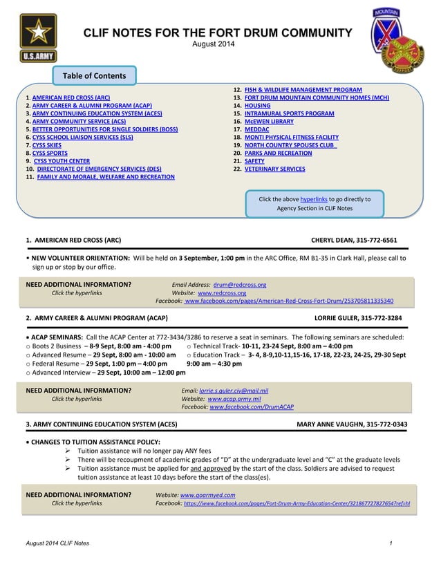 August 2014 clif notes | PDF