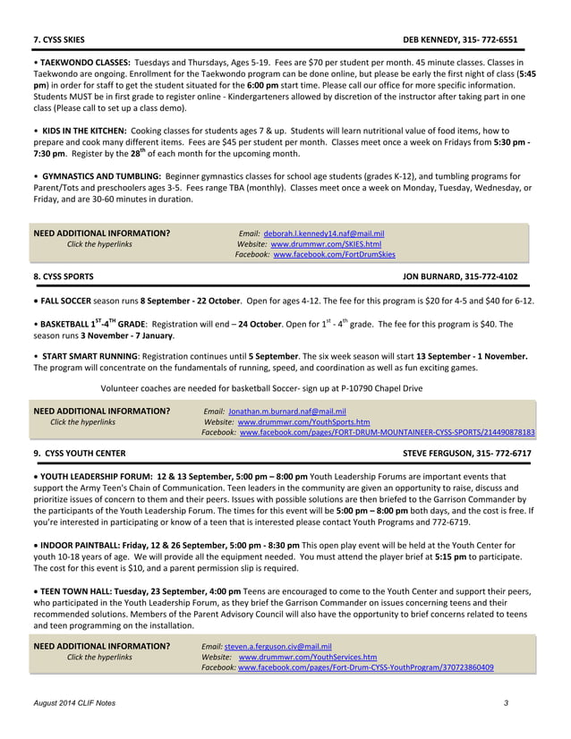 August 2014 clif notes | PDF
