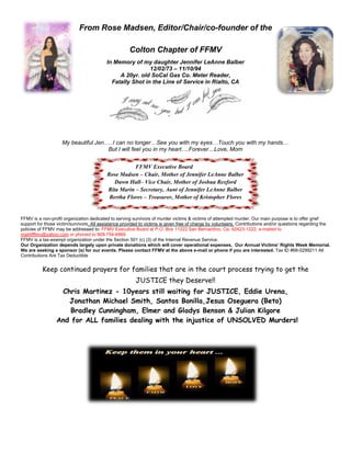 Families & Friends of Murder Victims, INC (FFMV) | PDF