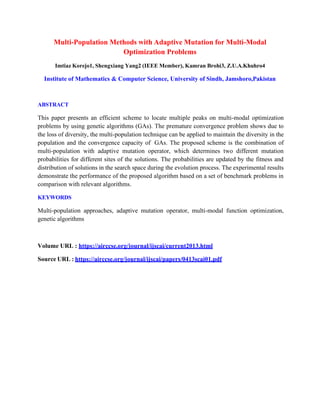 August 2024: Top 10 Cited Articles For Soft Computing, Artificial Intelligence | PDF