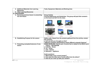 Full lesson plan use in first in the senior high school department | DOCX