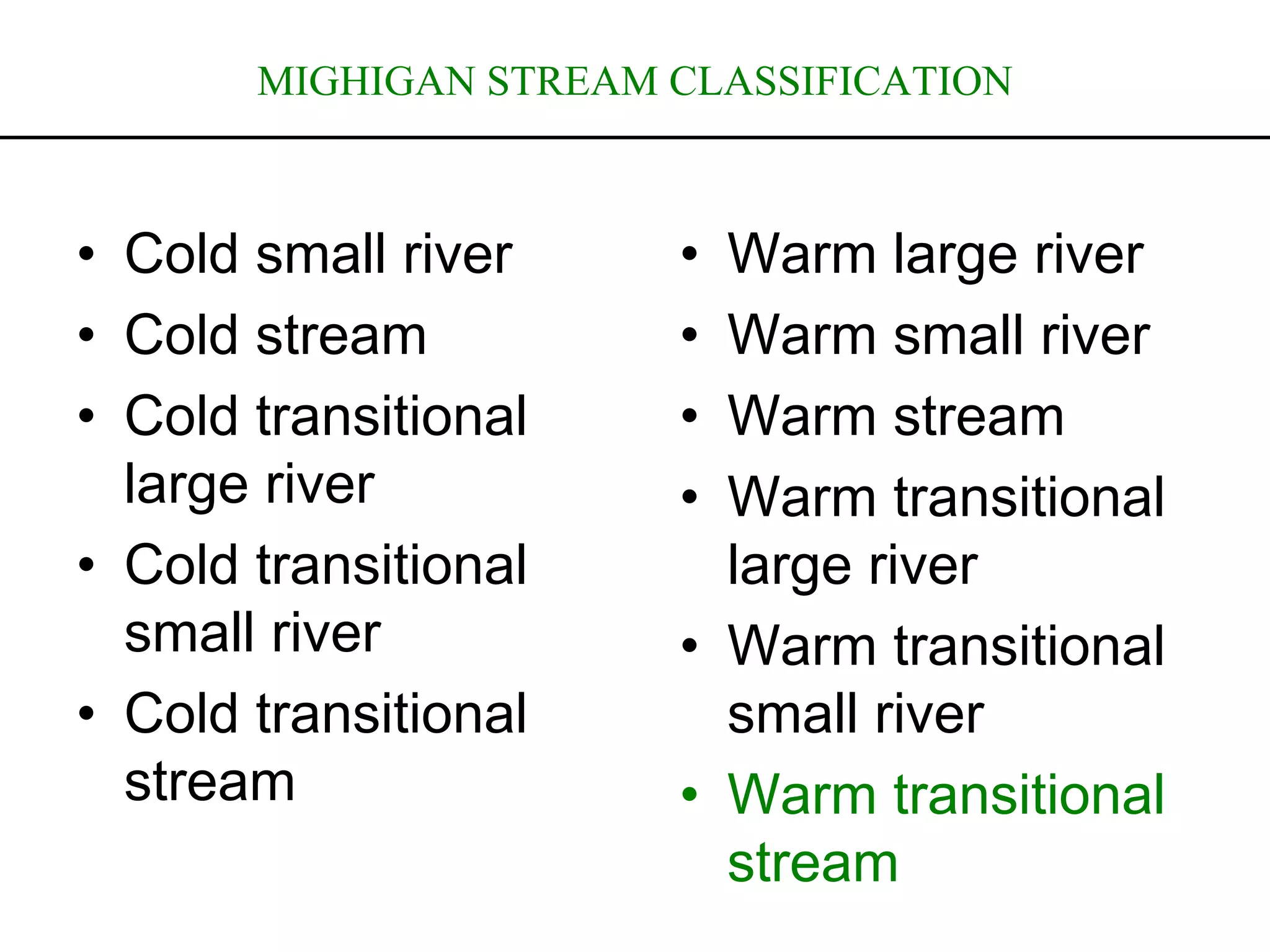 Augusta Creek - A Warm Transitional Stream, by Kregg Smith, Senior ...