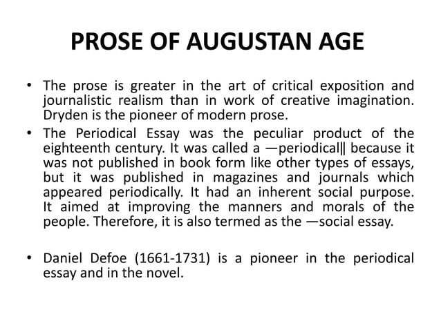 Augustan age literarture | PPTX | Poetry | Books and Literature