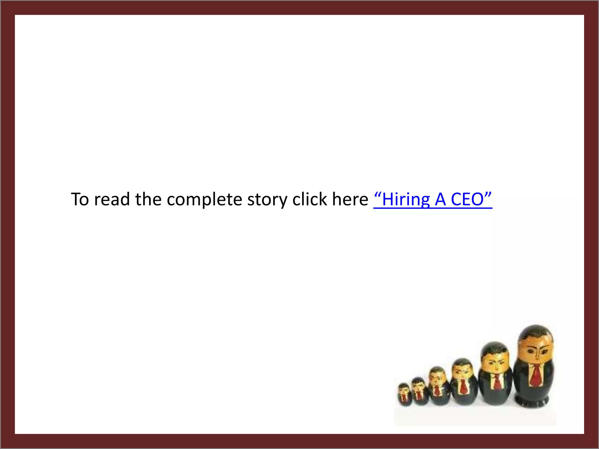 August cover story-Hiring A CEO | PPTX