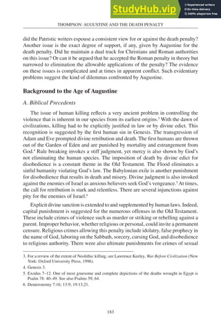 Augustine And The Death Penalty | PDF