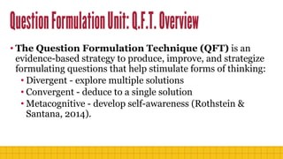 Implementing the Question Formulation Technique in a First-Year ...