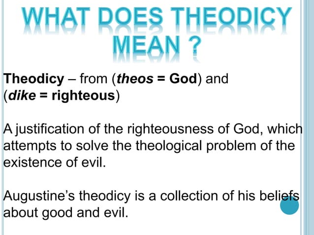 Augustine's Theodicy | PPTX