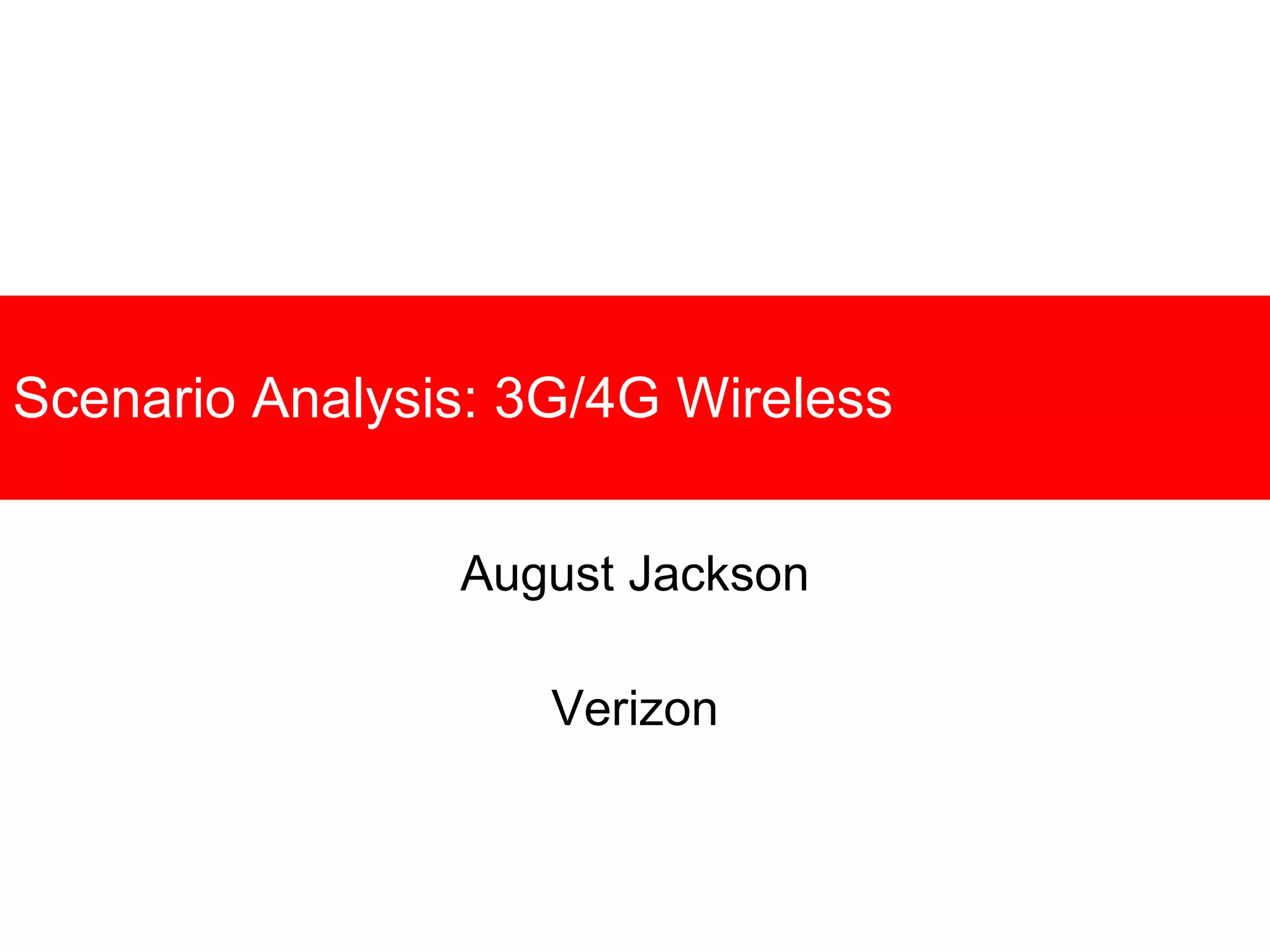 Scenario Analysis Use Case: 3G/4G Wireless Data | PPT
