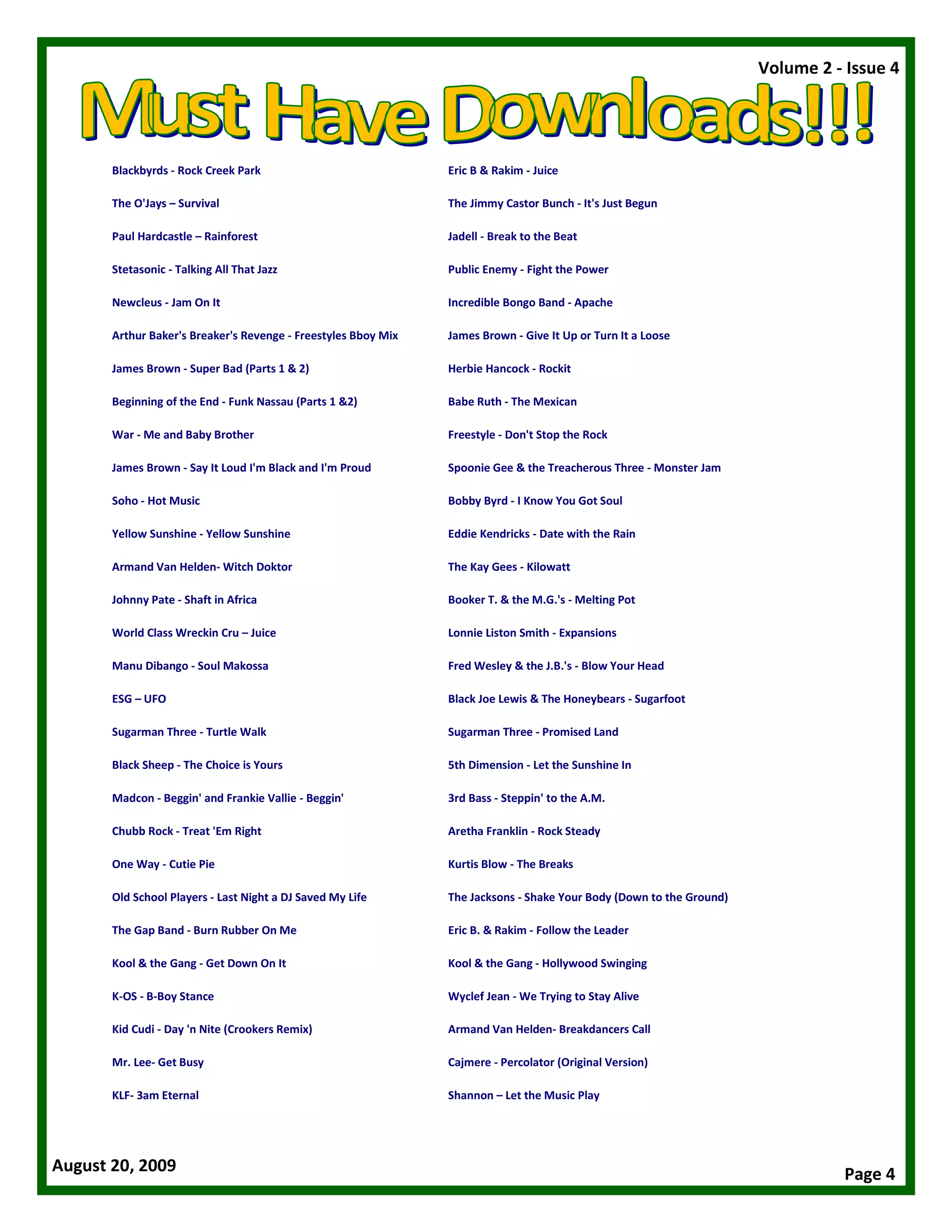 August 2009 Newsletter - Odori 73 Hiphop Worldwide | PDF