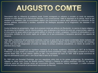 Augusto Comte - Filosofo De La Modernidad | PPTX