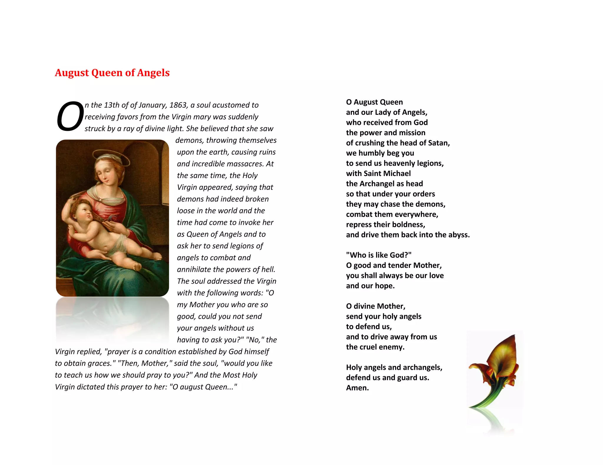 August Queen of Angels | PPT