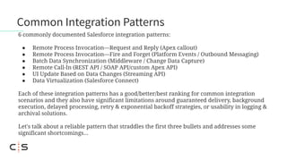 Technical Webinar: Patterns for Integrating Your Salesforce App with Off-Platform Apps | PPT
