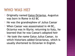 Unit Nine - Augustus | PPT