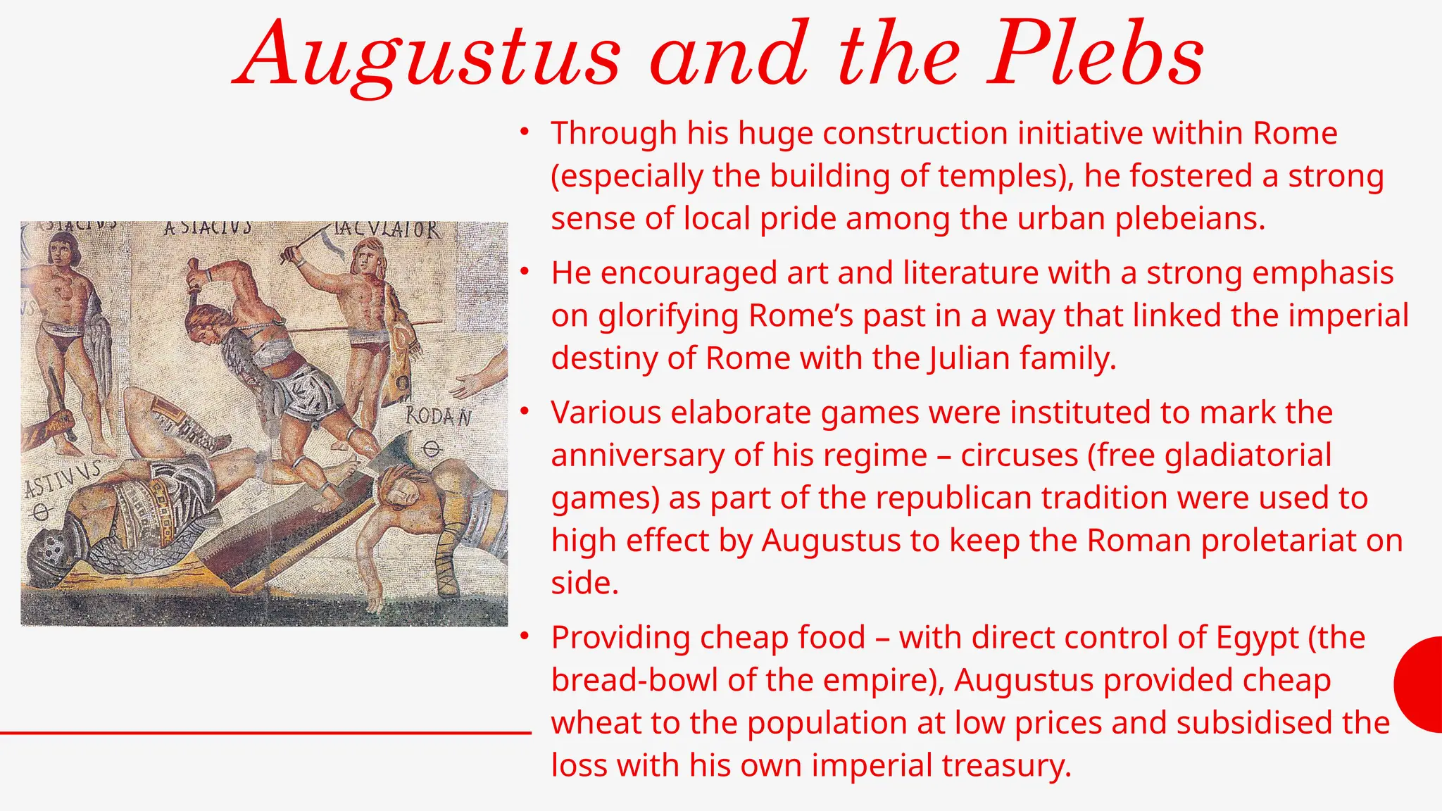 Augustus and the People - Roman Empire Ancient History | PPT