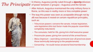Augustus and the People - Roman Empire Ancient History | PPT