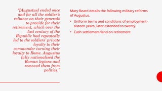 Augustus and the People - Roman Empire Ancient History | PPT