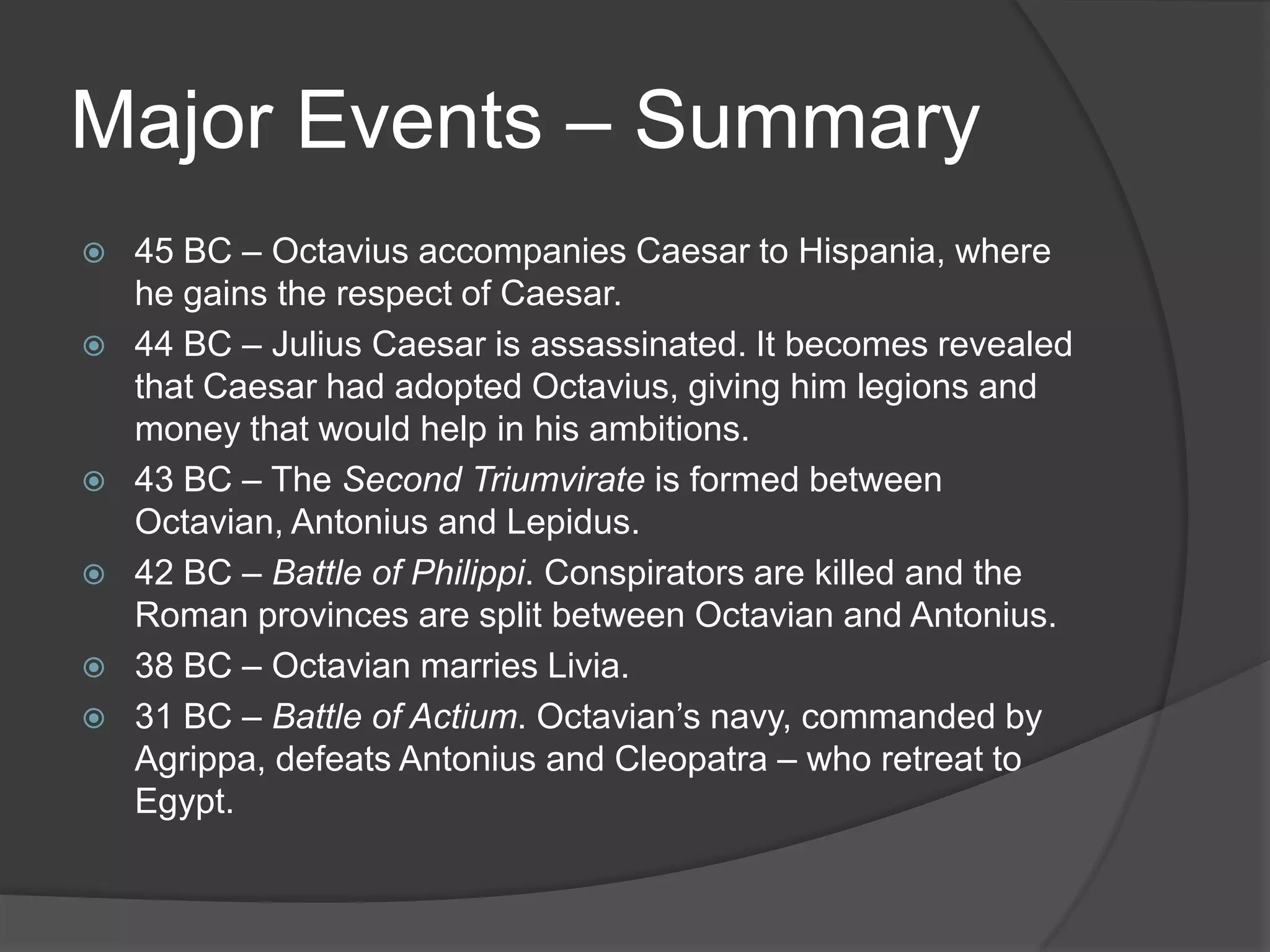 Augustus - Rise To Power | PPTX