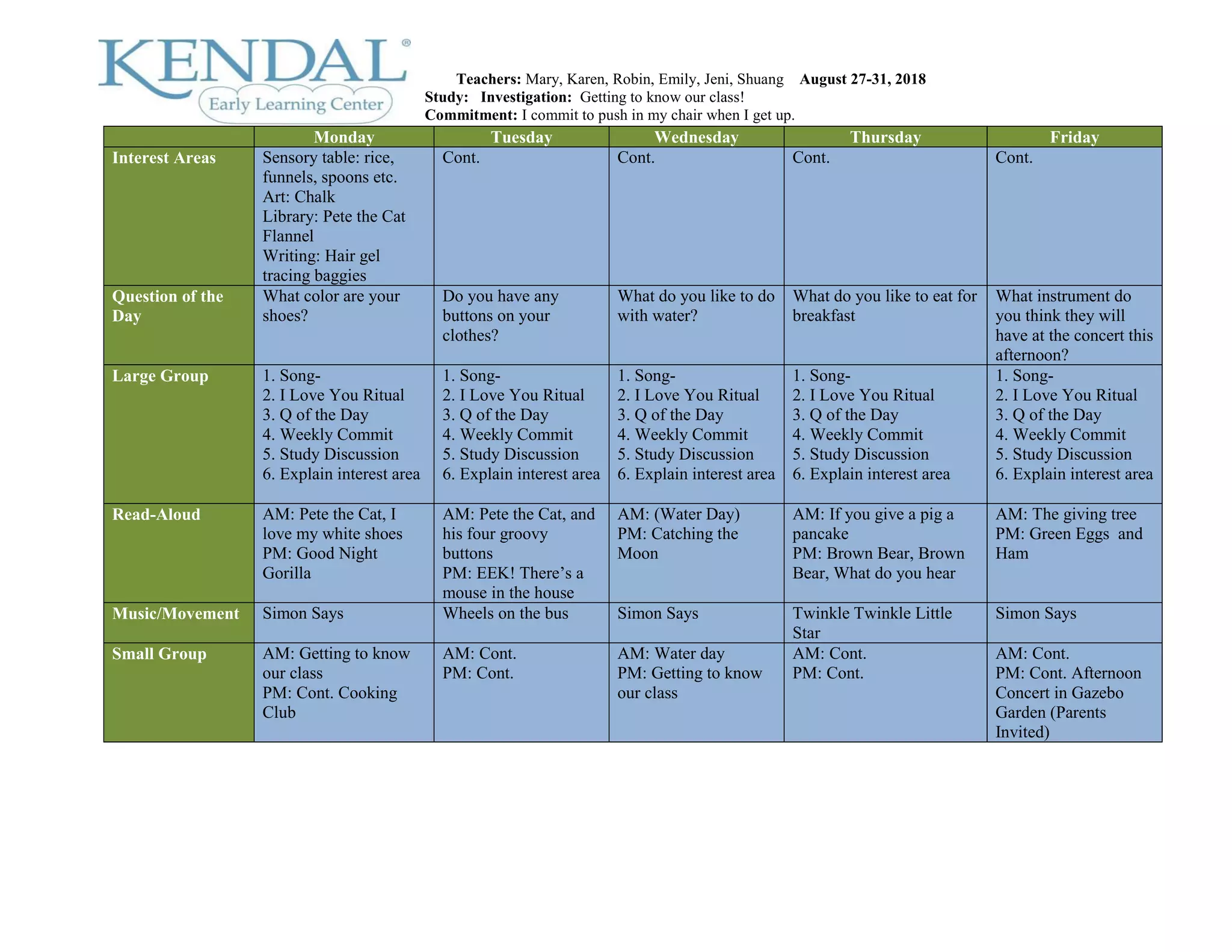 Lesson Plan August Week 5 | PDF
