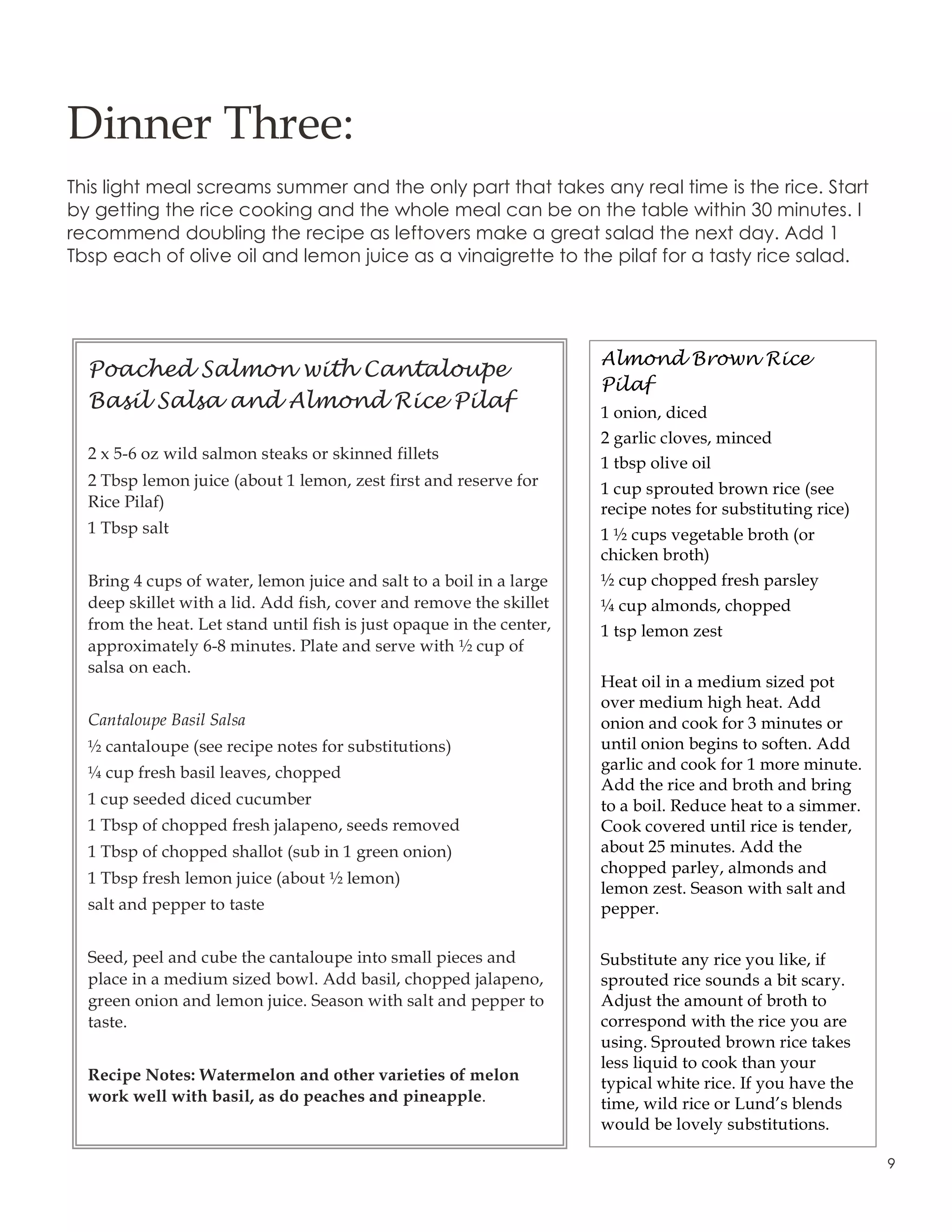 Real Food Meal Plans For Two Sample | PDF