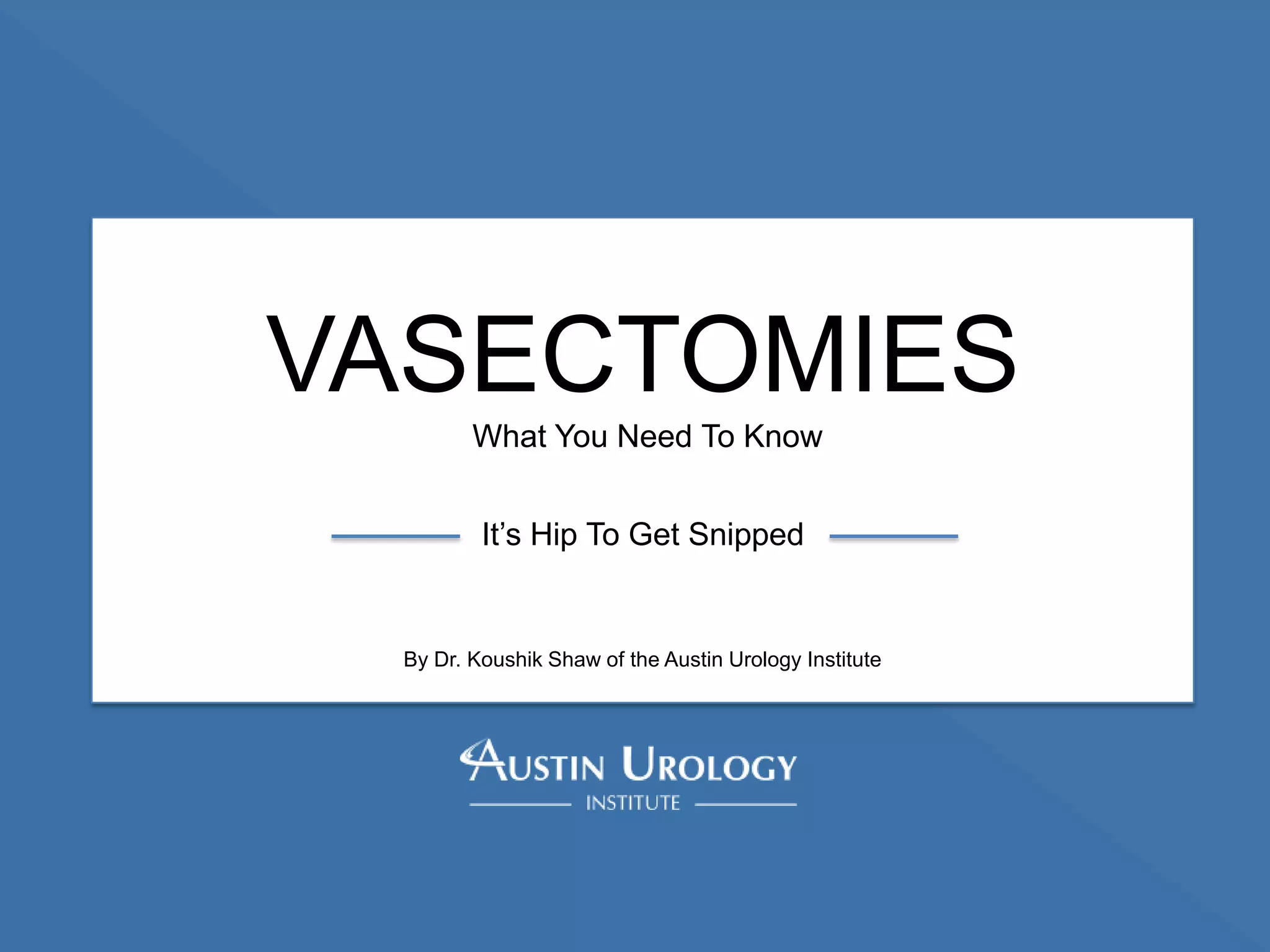 Vasectomies: What You Need to Know | PDF
