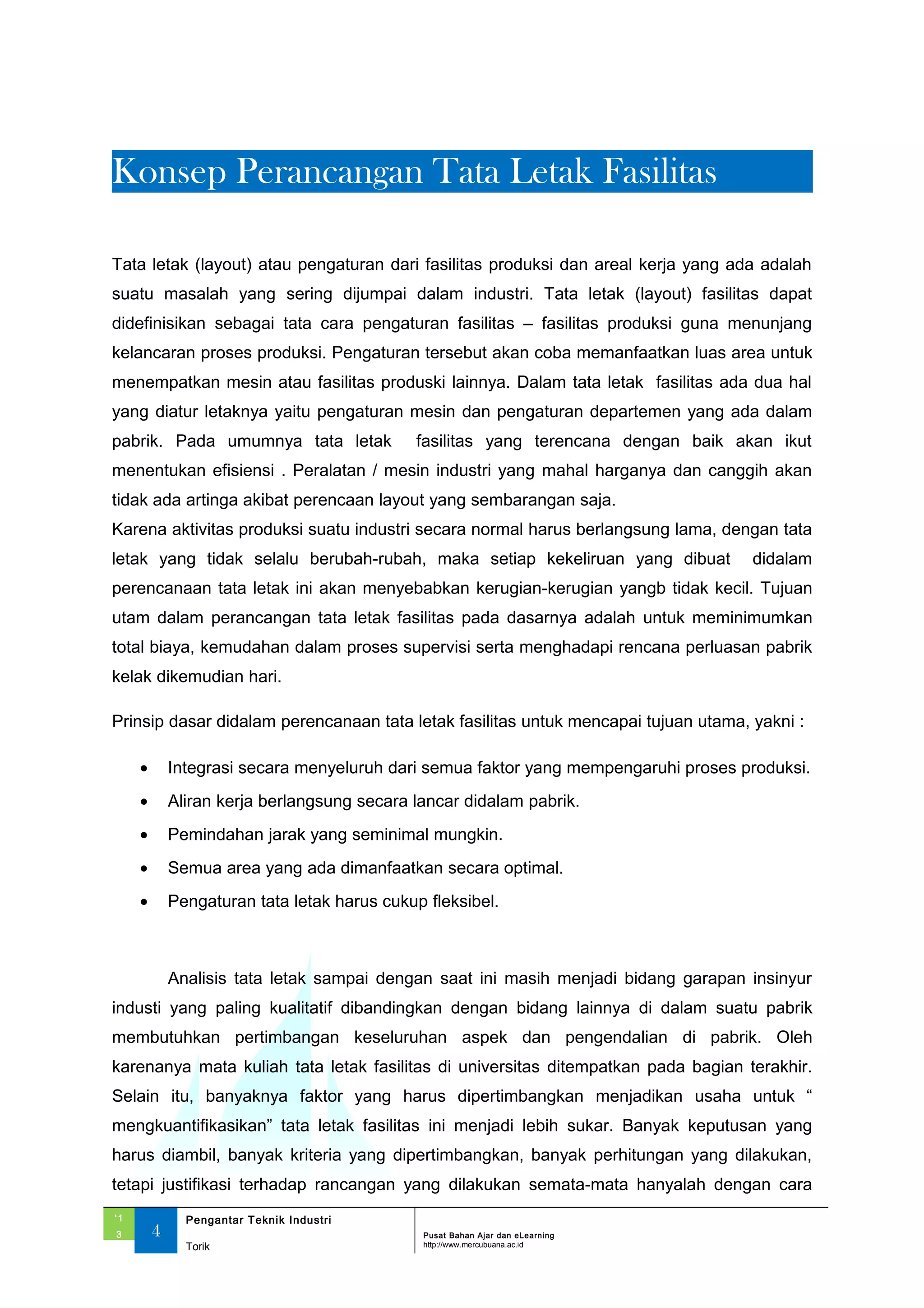 05. Konsep Perencanaan Fasilitas, Konsep Perancangan Tata Letak ...