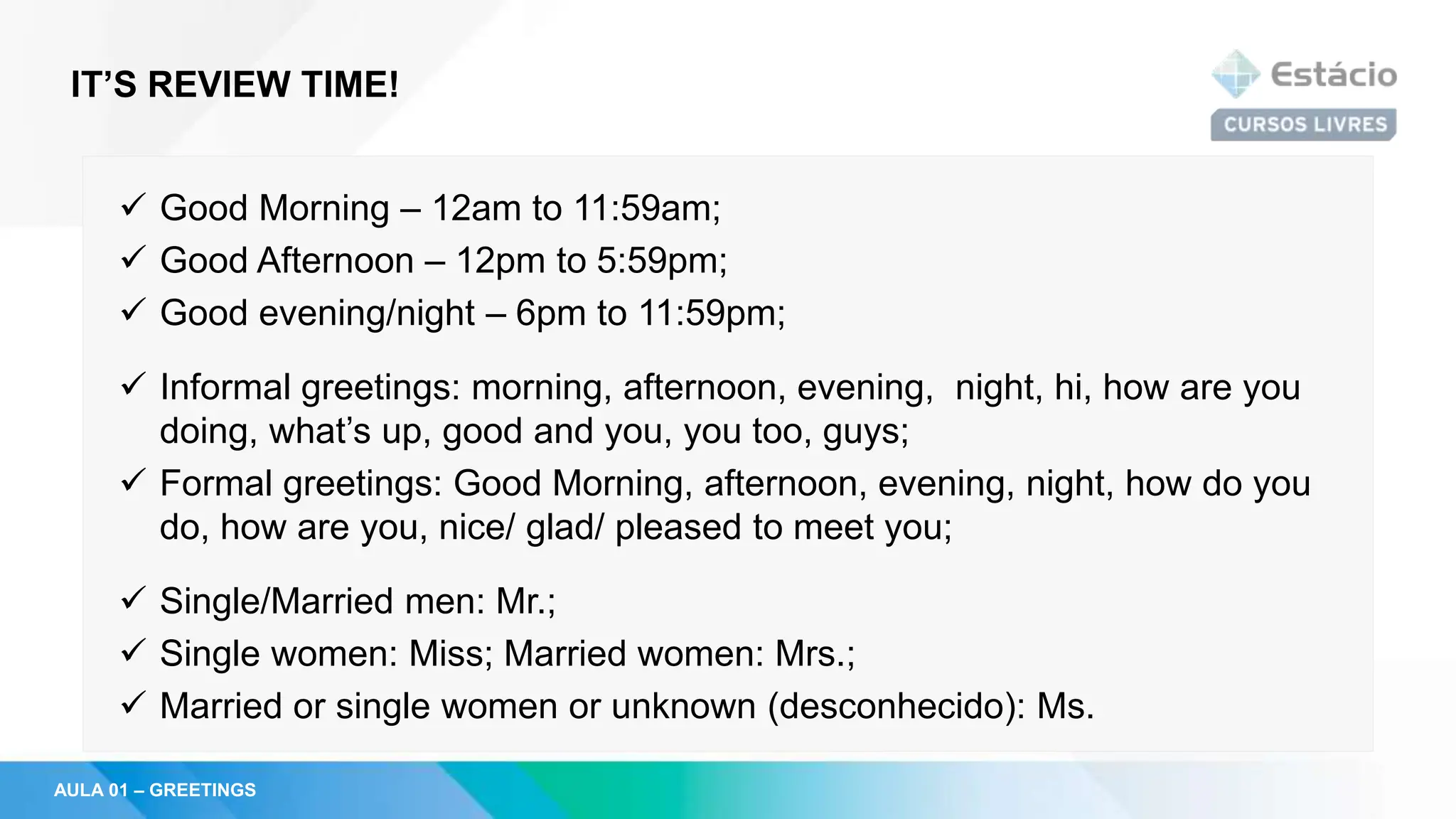 Informal and formal greetins in english for A1 | PPTX