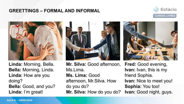 Informal and formal greetins in english for A1 | PPTX