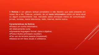 Aula-de-Redaçao-noticia- estrutura do texto | PDF