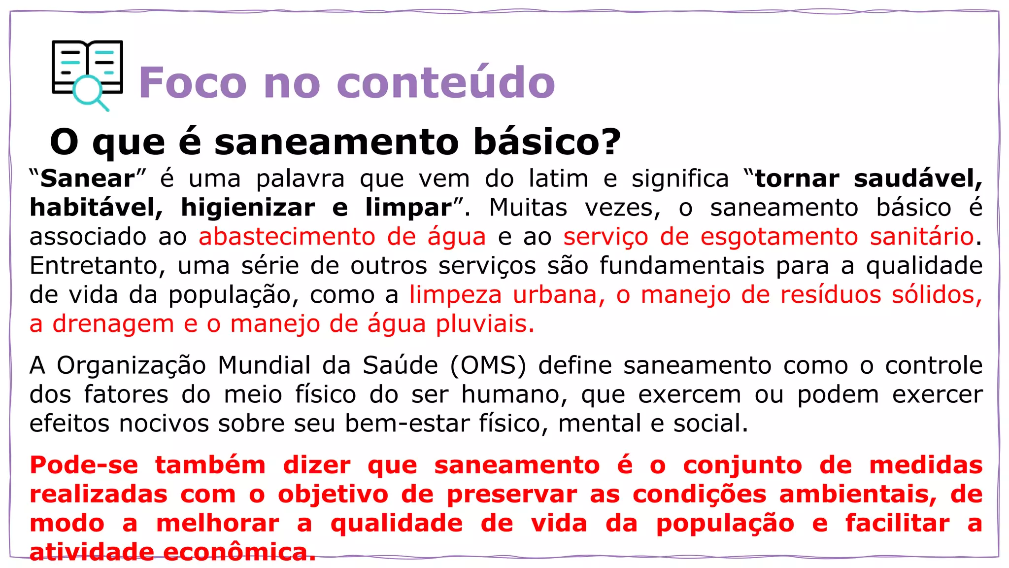 Aula - Saneamento Básico.pptx | Medical Health