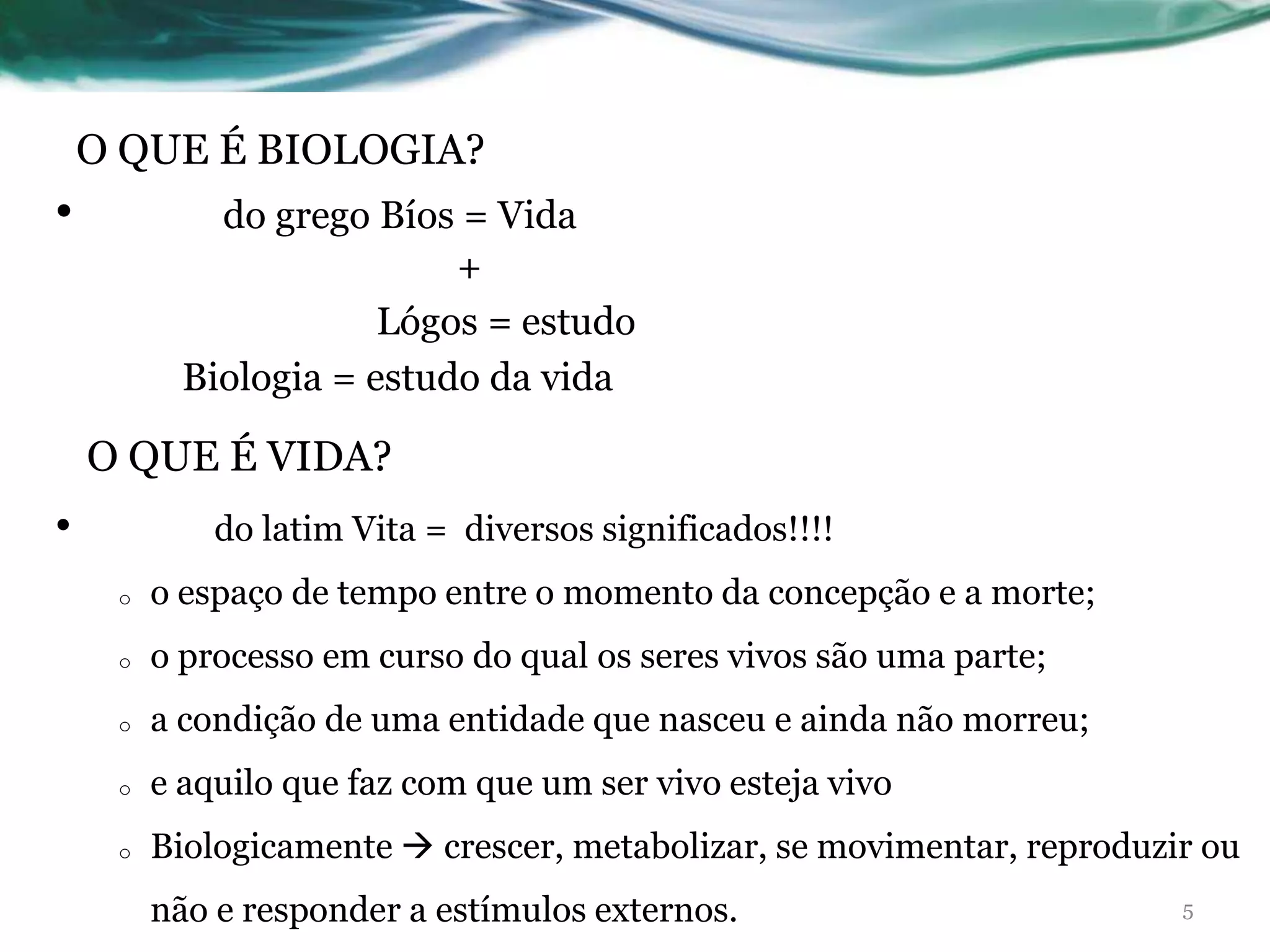 Aula01 introducao a biologia | PPTX