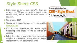 Aula 01 introdução css | PPTX