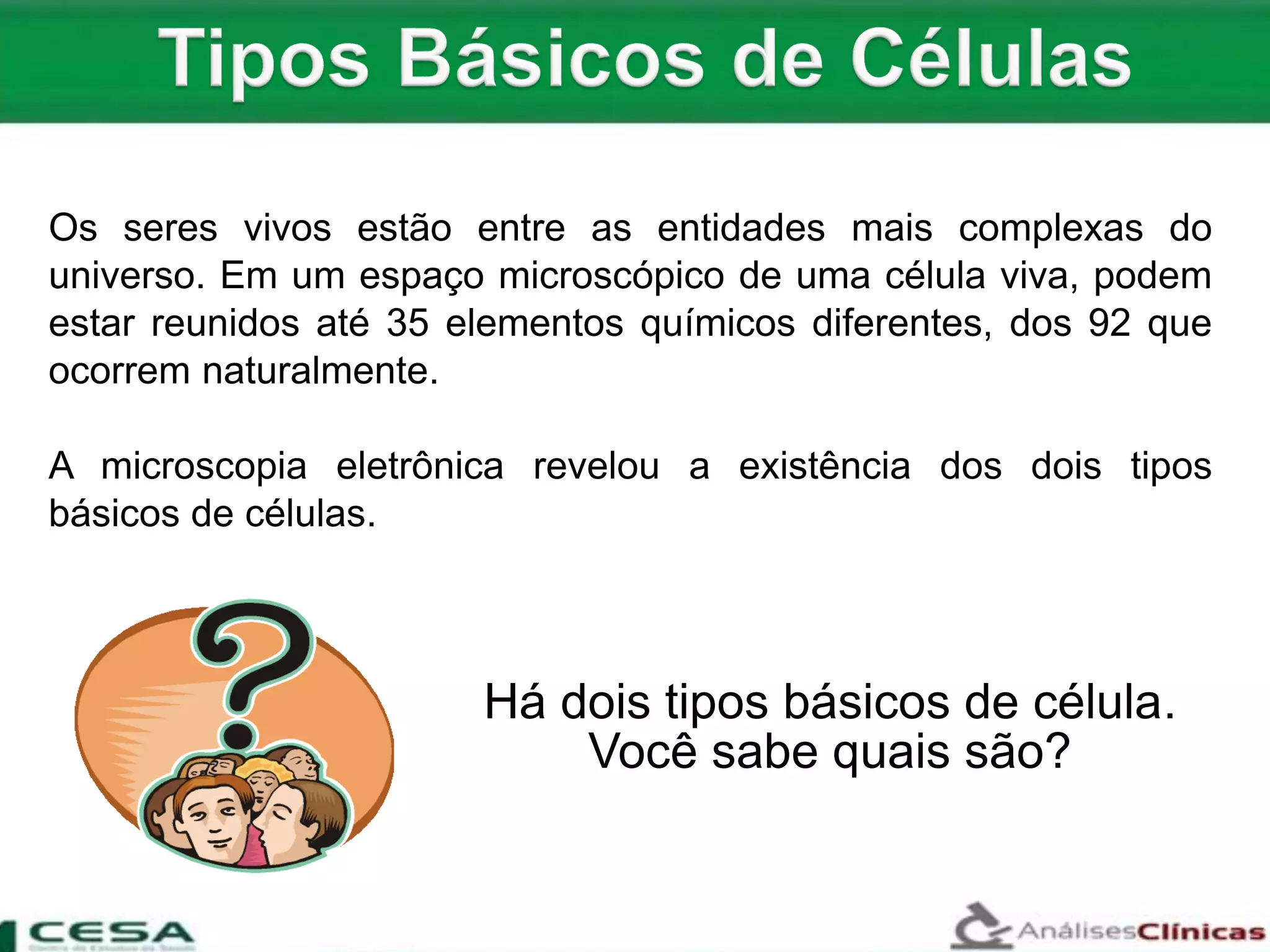 Aula 03 Tipos Básicos de Células e Bases Moleculares da Vida | PDF