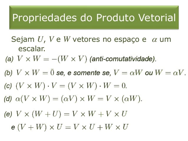 AULA PRODUTO VETORIAL