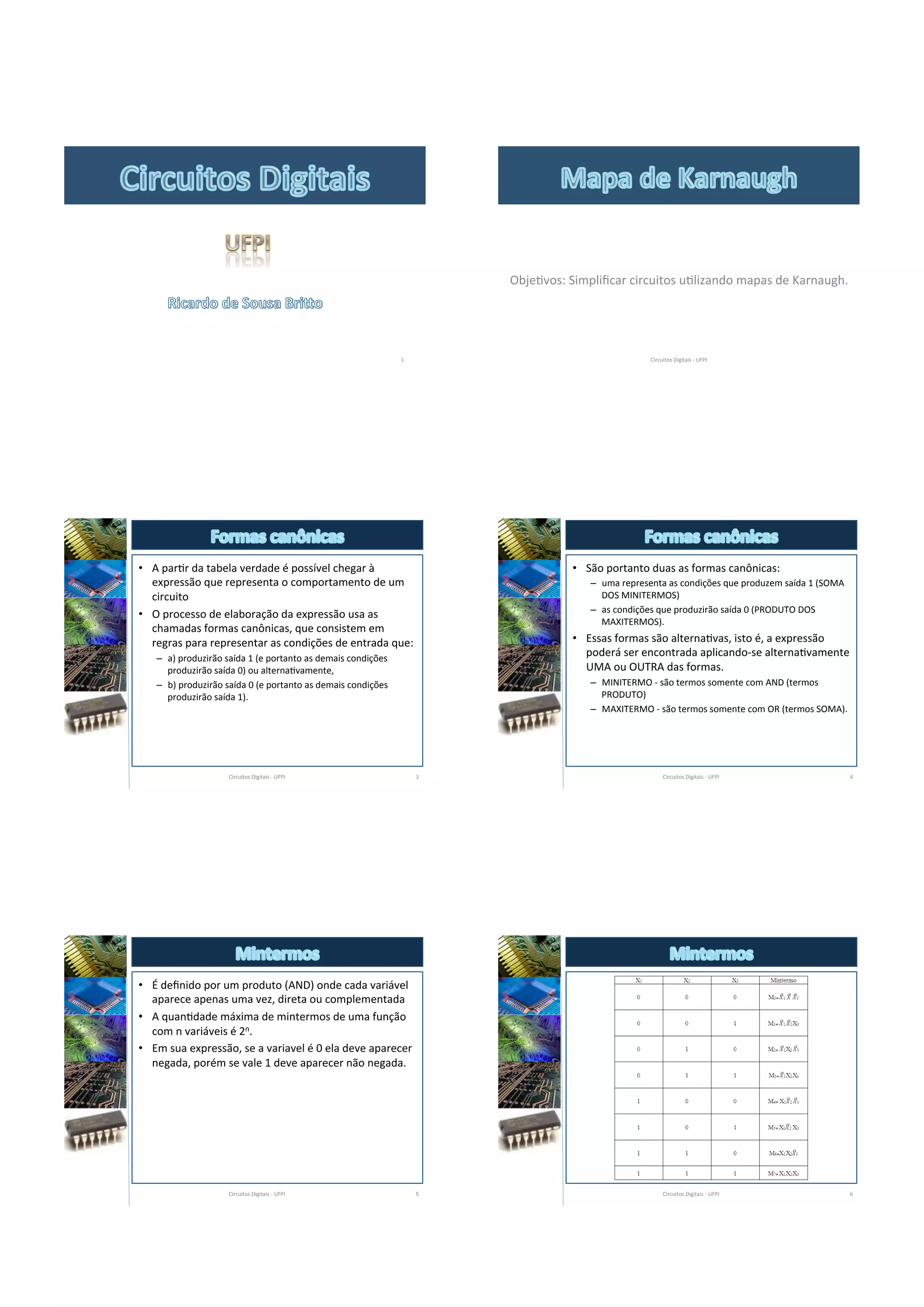 Mapas de Karnaugh - Circuitos Digitais | PDF