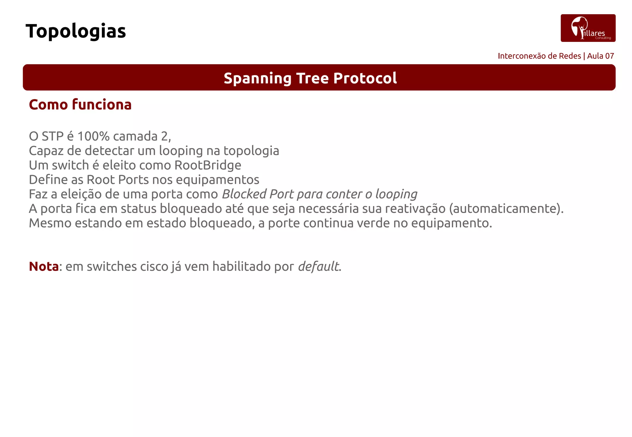 Aula07 - Spanning Tree Protocol (STP) | PDF