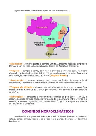 Geografia - Clima e domínios Morfoclimáticos do Brasil | PDF
