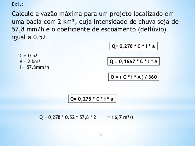 Aula Hidrologia - Método Racional