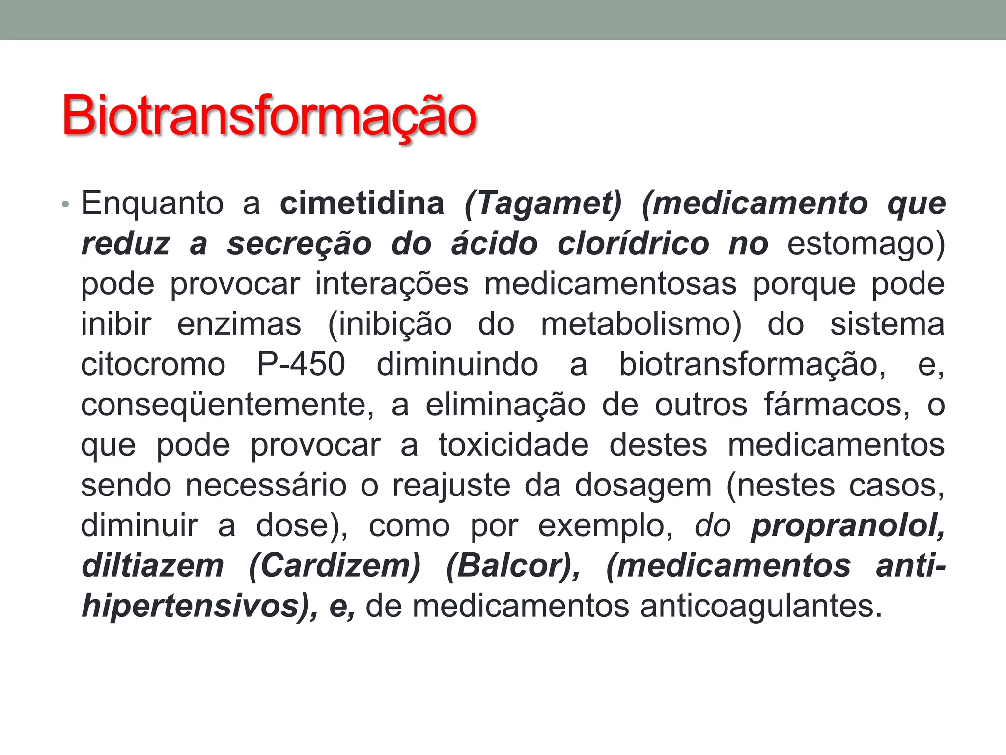 Farmacologia: tópicos iniciais. Absorção Distribuição Metabolismo e ...