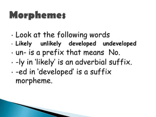 Aula 1 morphemes and allomorphs | PPTX