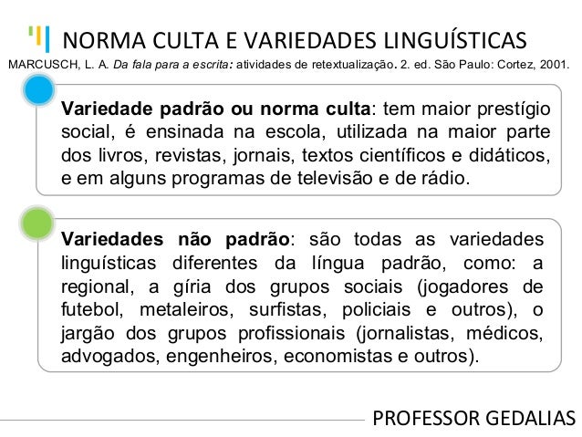 Norma culta e variedade linguística