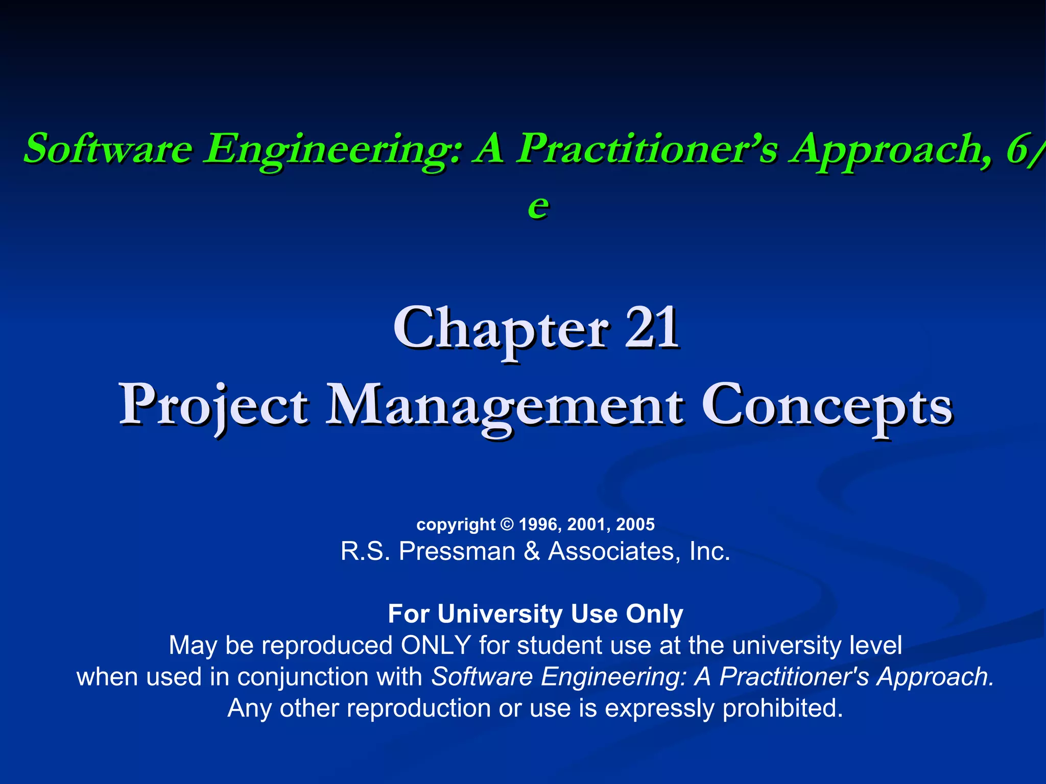 Aula 1 - Project Management Concepts by Roger Pressman | PPT