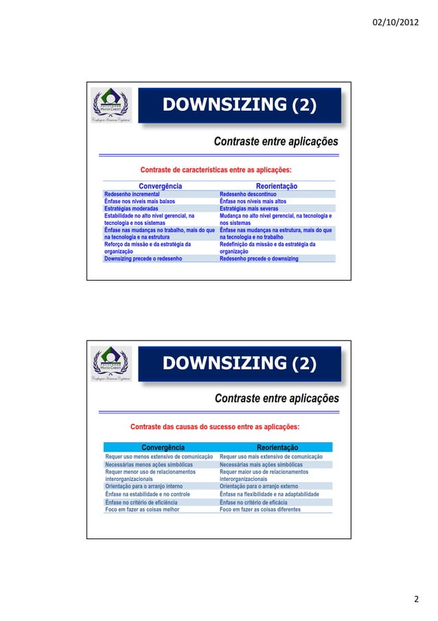 Aula 11 downsizing (2) | PDF