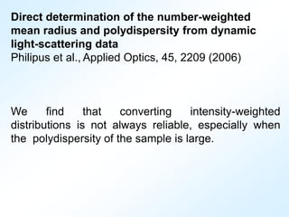 Particles size analysis and light scattering methods | PPT