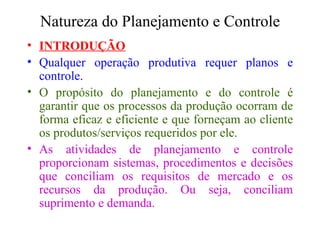 Aula 13 Natureza Do Planejamento E Controle | PPT